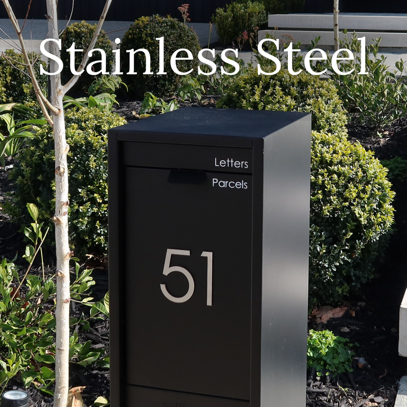 Stainless Steel Letterbox Numbers - Modern Steel Letterbox Numbers