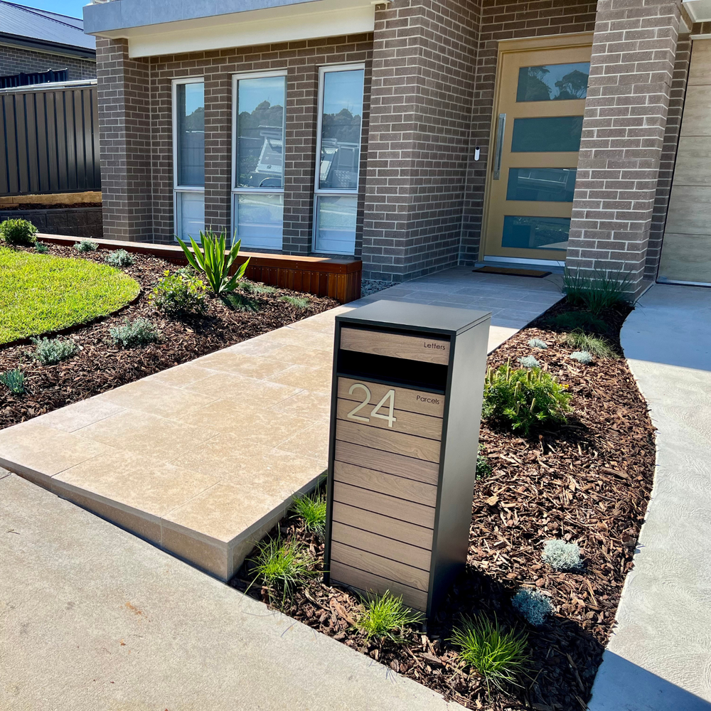 Hamilton Parcel Pillar Letterbox - Charcoal