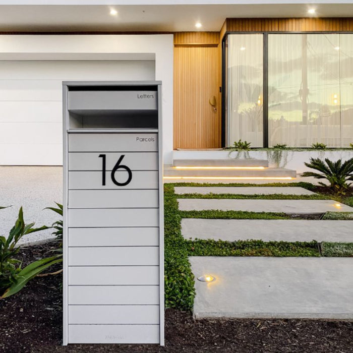 Hamilton Parcel Pillar Letterbox - White