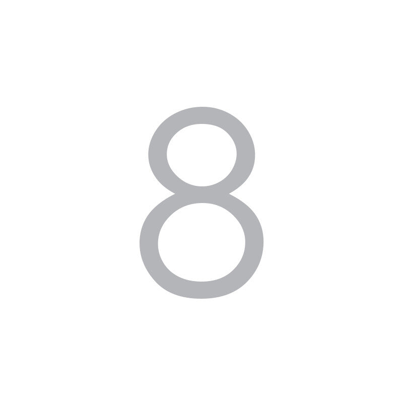 75mm Silver Vinyl Decal Numbers
