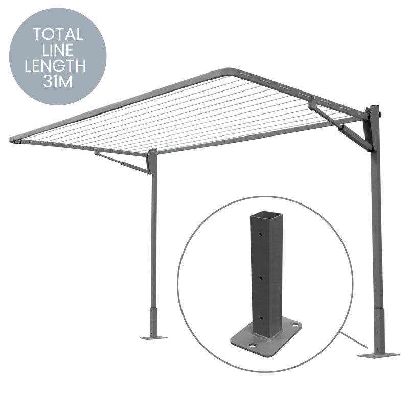 13 line Ground Mount Clothesline | Milkcan Outdoor Products