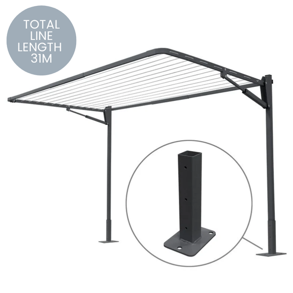 Free Standing Folding Clothes Line - Ground Mounted Clothesline