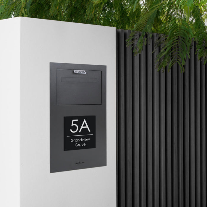 Noosa Extra Wide Parcel Pillar Letterbox - White