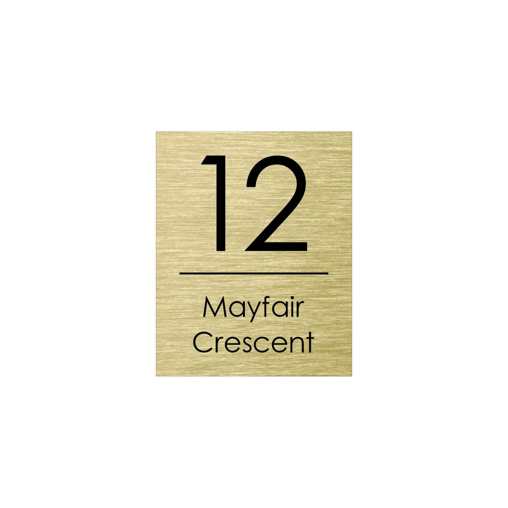 Custom Gold House Number Sign - Narrow