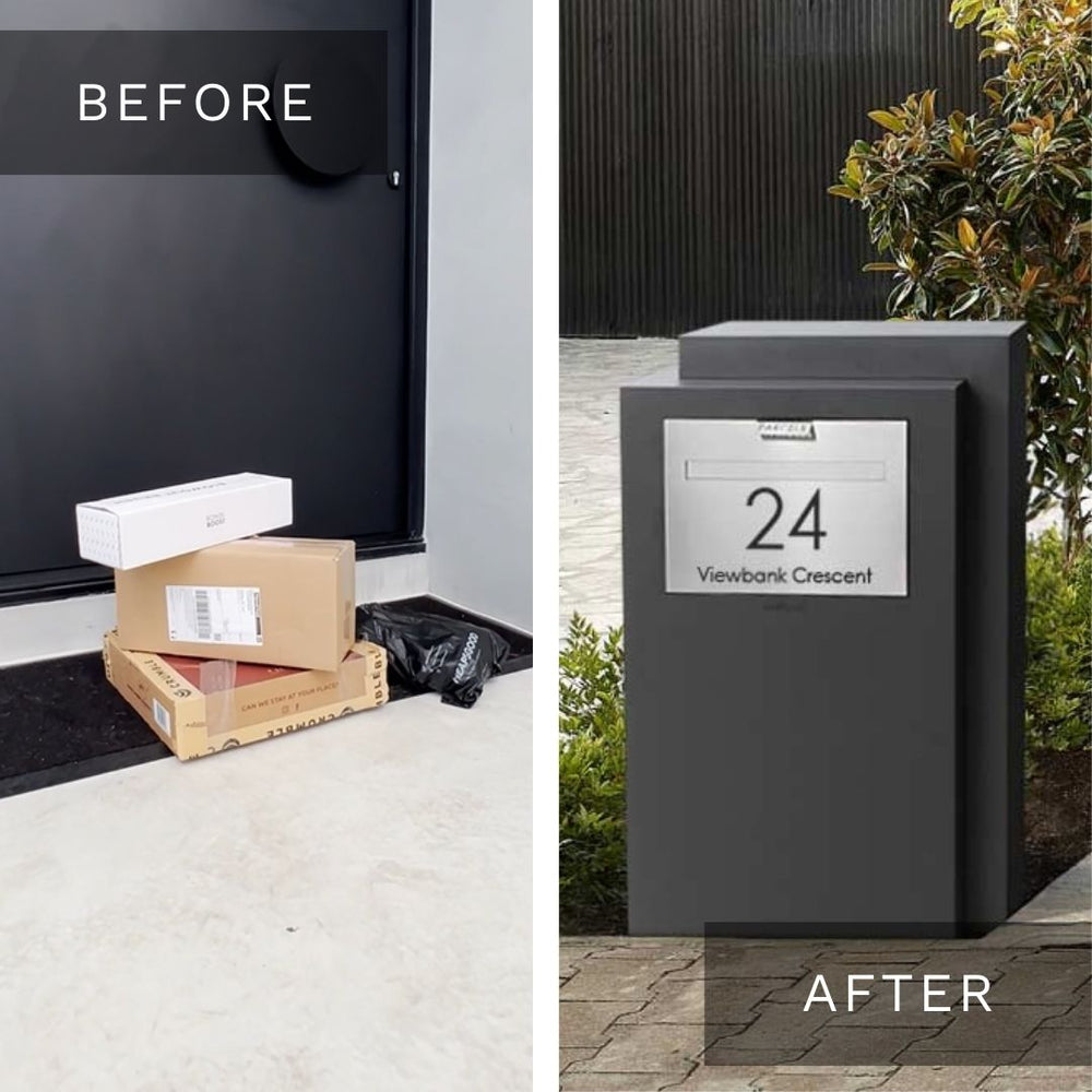 Monte Carlo Stainless Steel Parcel Pillar Letterbox