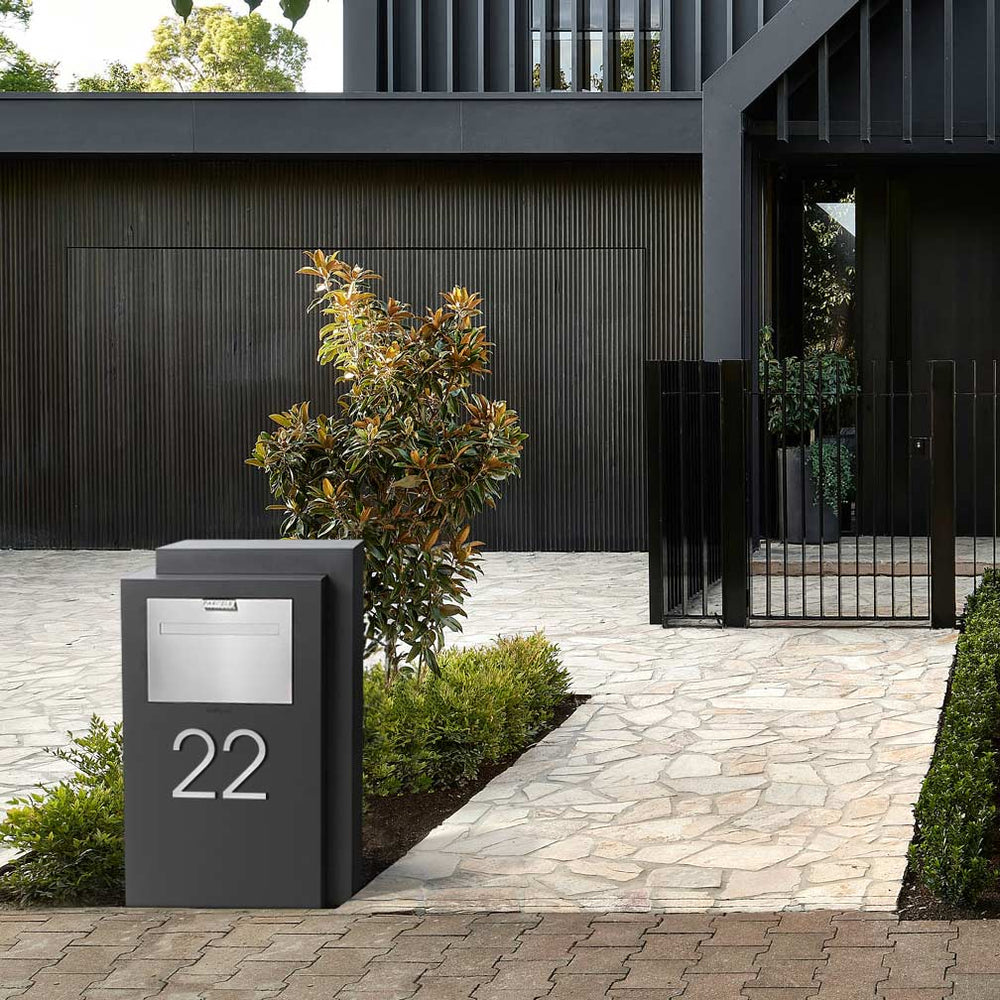 Monte Carlo Stainless Steel Parcel Pillar Letterbox