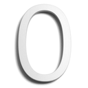 Stick on Slim Aluminium House Numbers 150mm - White