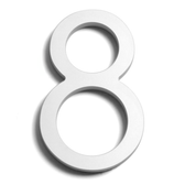 Stick on Slim Aluminium House Numbers 150mm - White