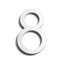 Stick on Slim Aluminium House Numbers 150mm - White