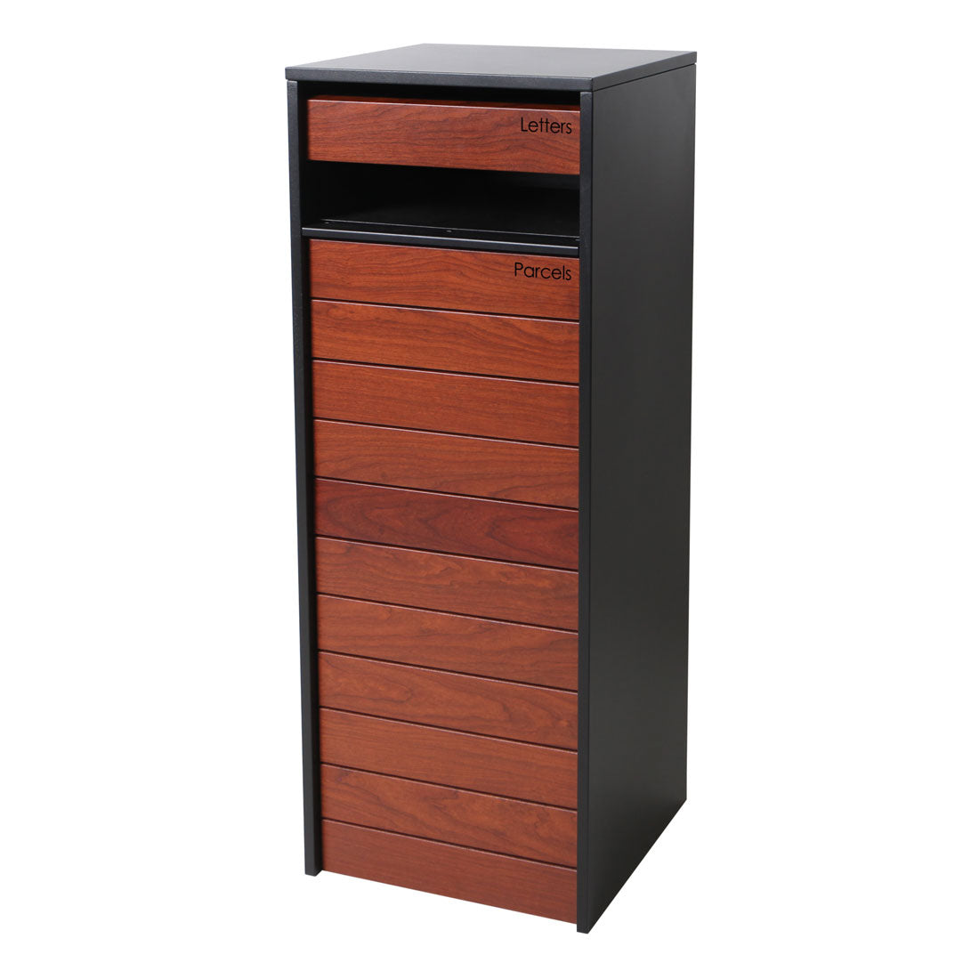 Hamilton Parcel Pillar Letterbox - Black