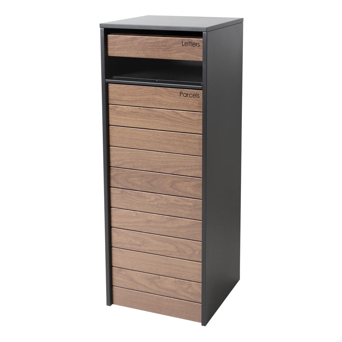 Hamilton Parcel Pillar Letterbox - Charcoal
