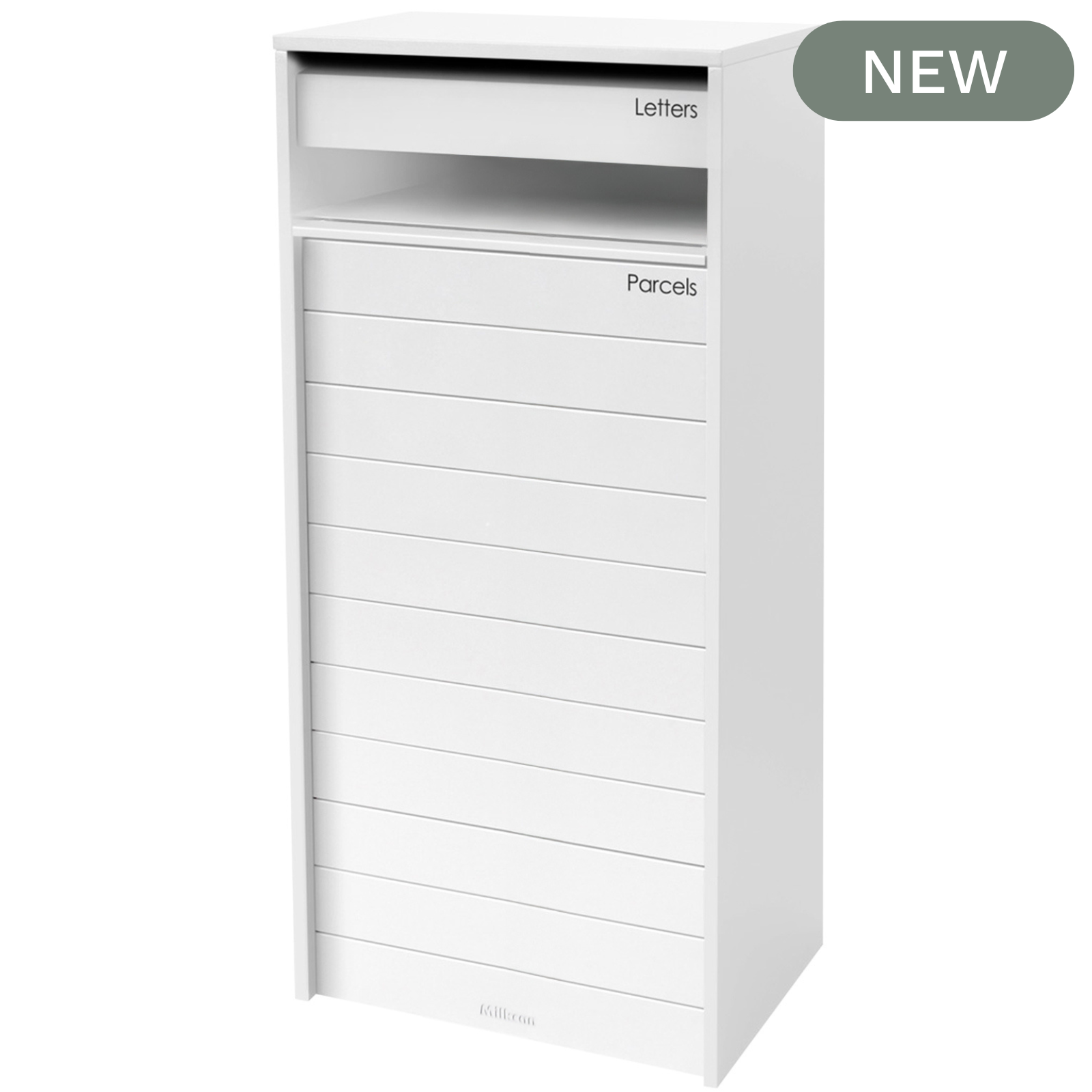 Hamilton Wide Parcel Pillar Letterbox - White
