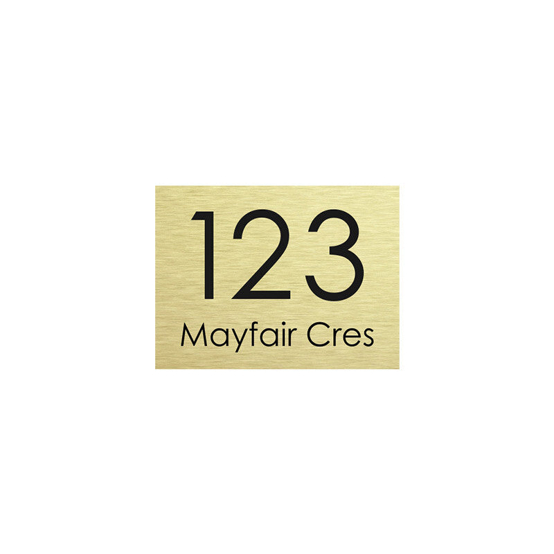 Custom Gold House Address Sign