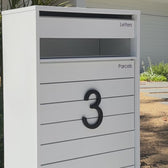Hamilton Wide Parcel Pillar Letterbox - Black